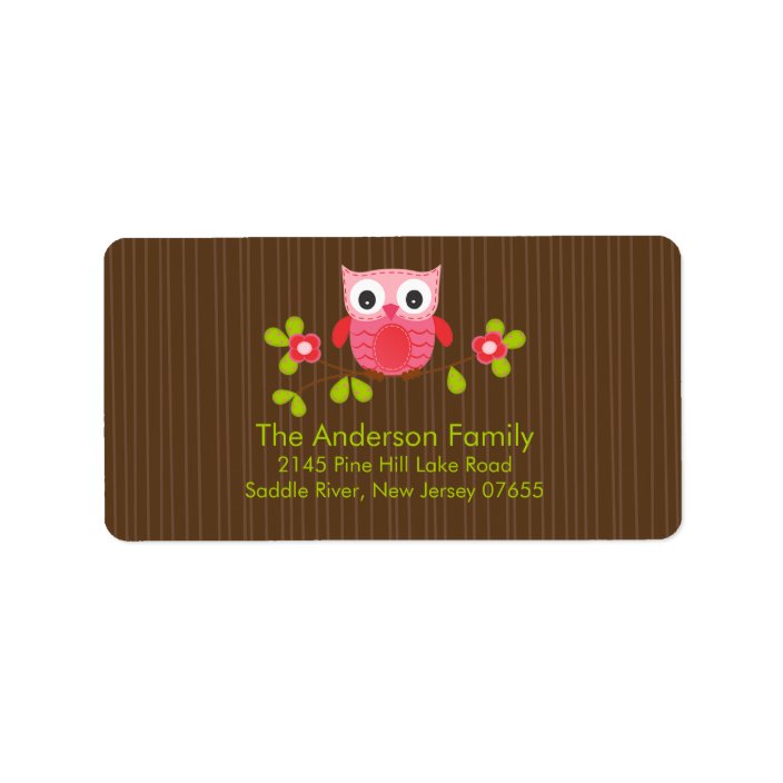 Modern Cute Owl Address Label | Zazzle.com