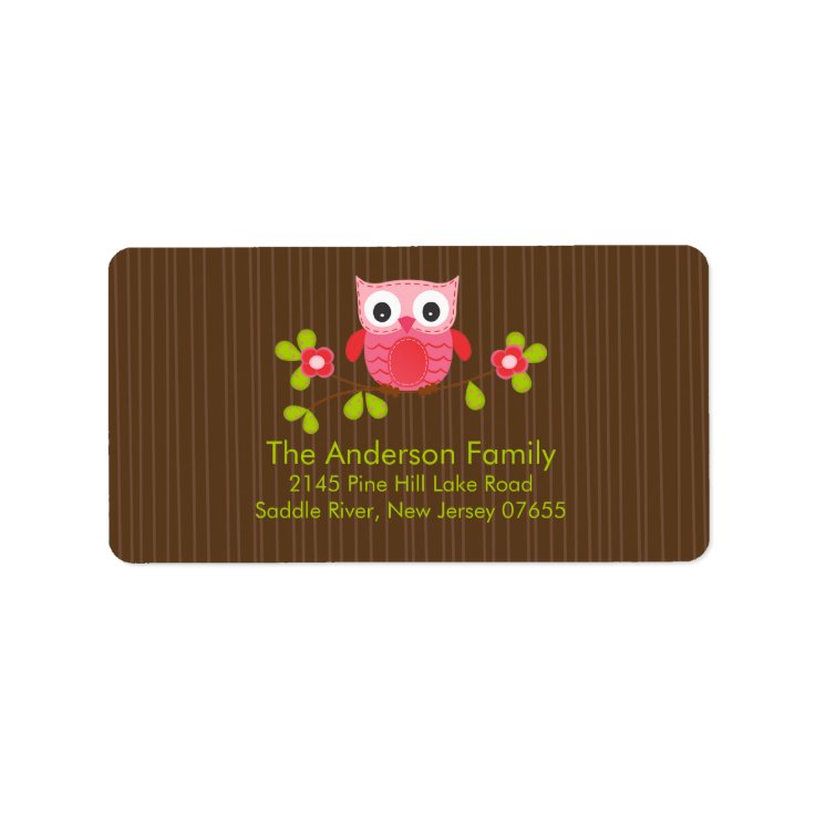 Modern Cute Owl Address Label | Zazzle