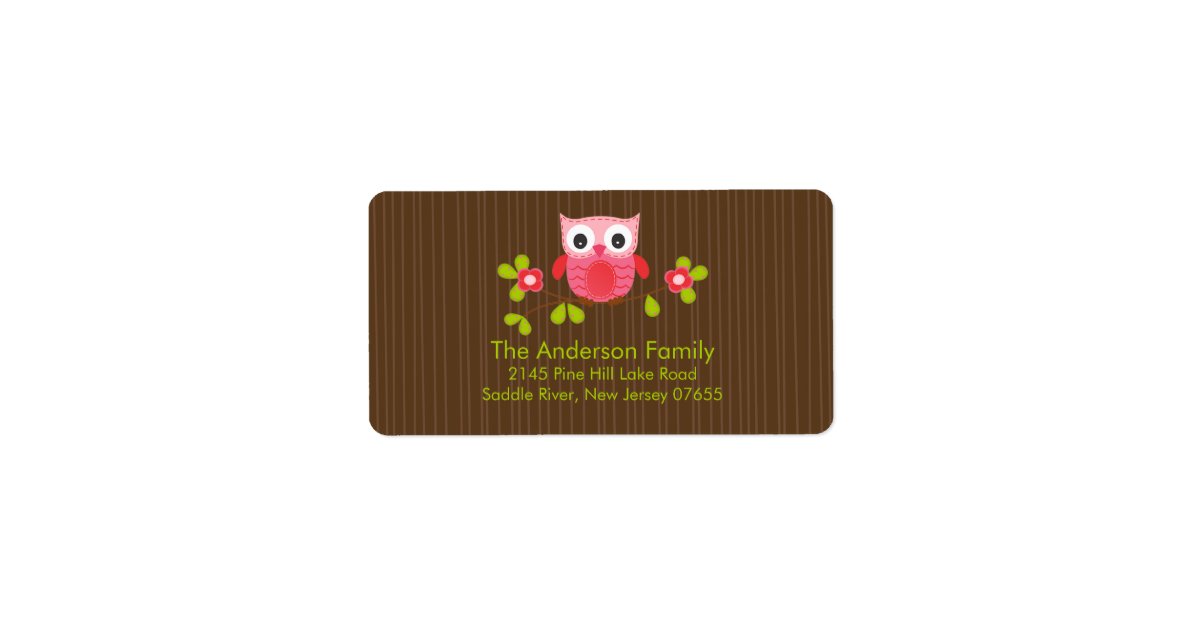 Modern Cute Owl Address Label | Zazzle