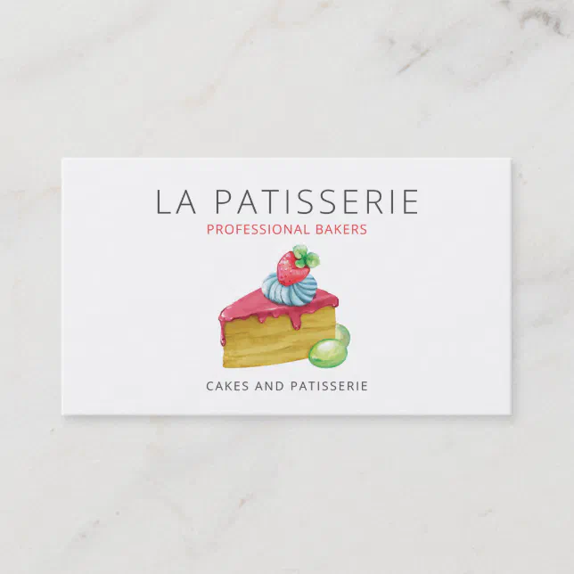 Modern Cute Pink Cheesecake Bakery Pastry Chef Bus Business Card | Zazzle