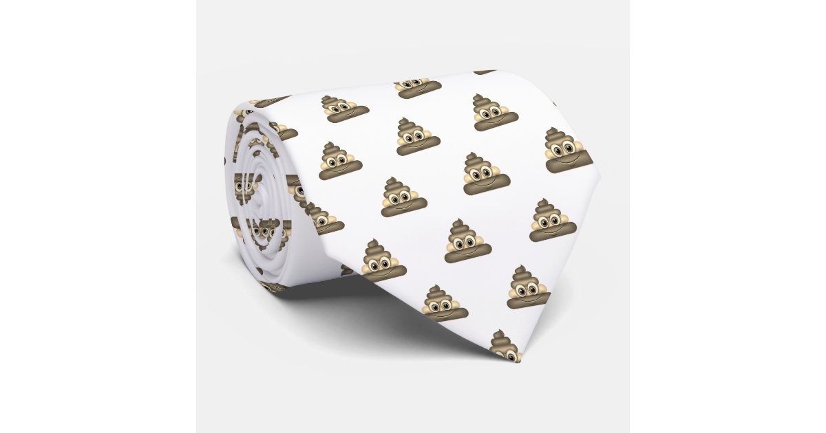 Modern Cute Poop Emoji Neck Tie | Zazzle