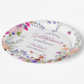 Modern Cute Spring Boho Wildflower First Birthday Paper Plates | Zazzle