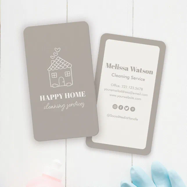 Modern Cute Stylish House Cleaning Service Maid Business Card | Zazzle