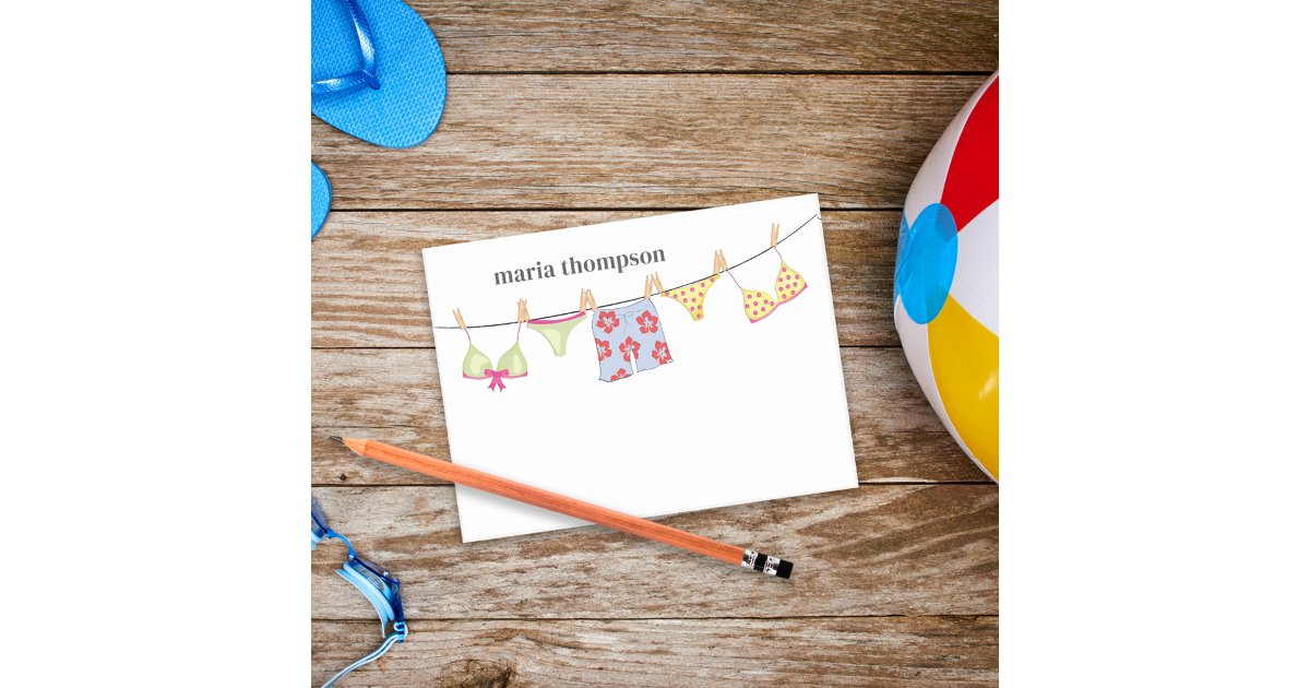 Modern Cute Summer Swimsuits Minimalist Fun Post-it Notes | Zazzle