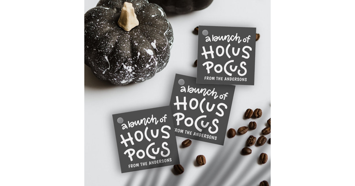 Modern Cute Typography Hocus Pocus Halloween Favor Tags | Zazzle