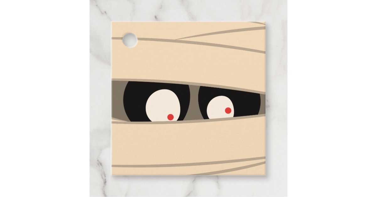 Modern Cute Typography Mummy Monster Halloween Favor Tags | Zazzle
