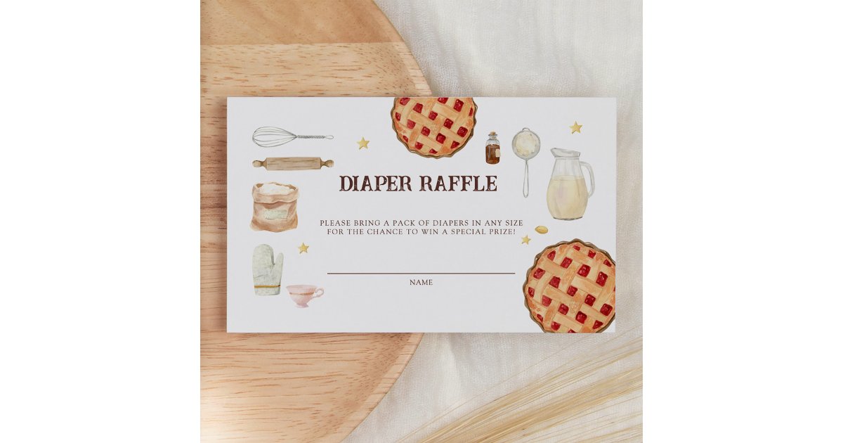 Modern Cutie Pie Baby Shower Diaper Raffle Enclosure Card | Zazzle
