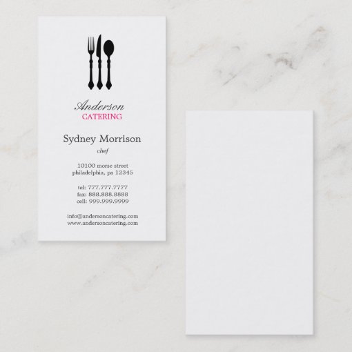 Modern Cutlery Business Card | Zazzle