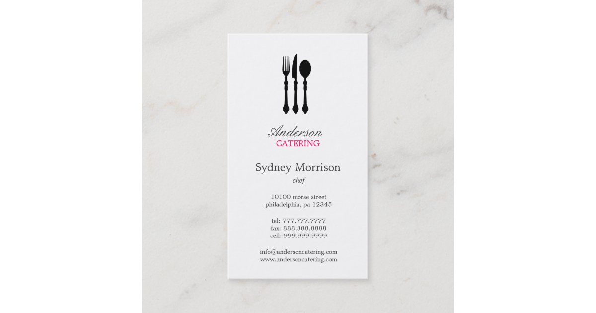 Modern Cutlery Business Card | Zazzle