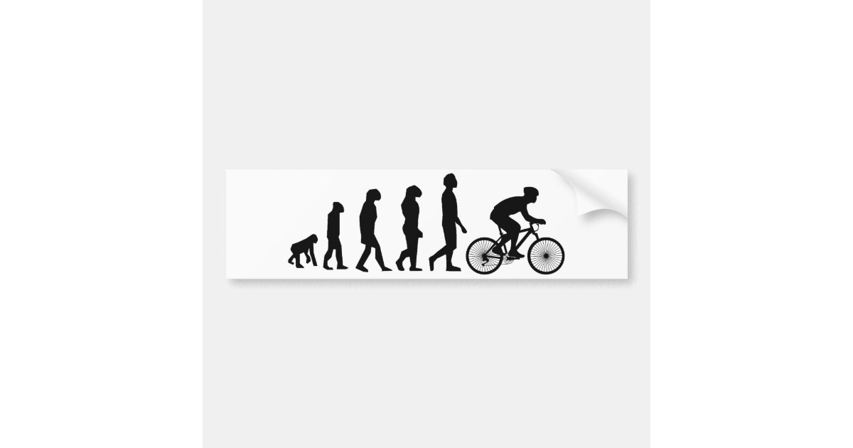 Modern Cycling Human Evolution Scheme Bumper Sticker | Zazzle