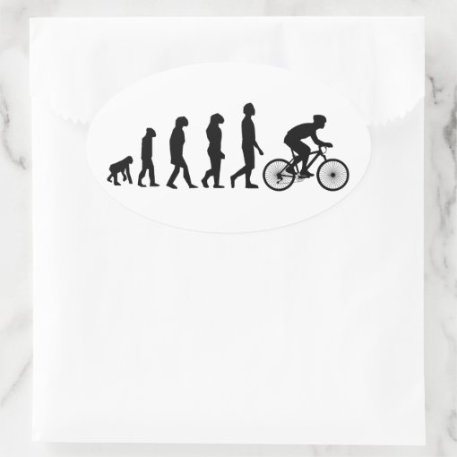 Modern Cycling Human Evolution Scheme Oval Sticker | Zazzle