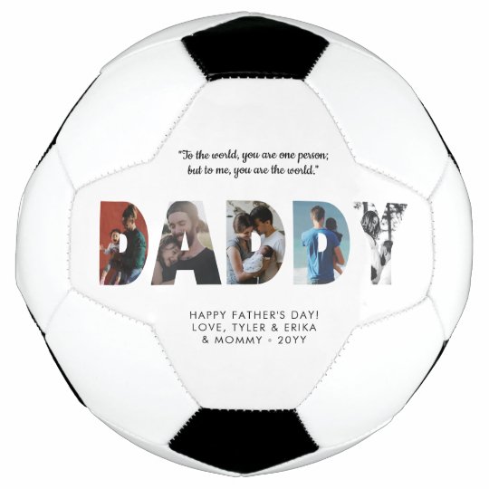Modern DADDY Photo Collage Chic Happy Father's Day Soccer Ball | Zazzle.com