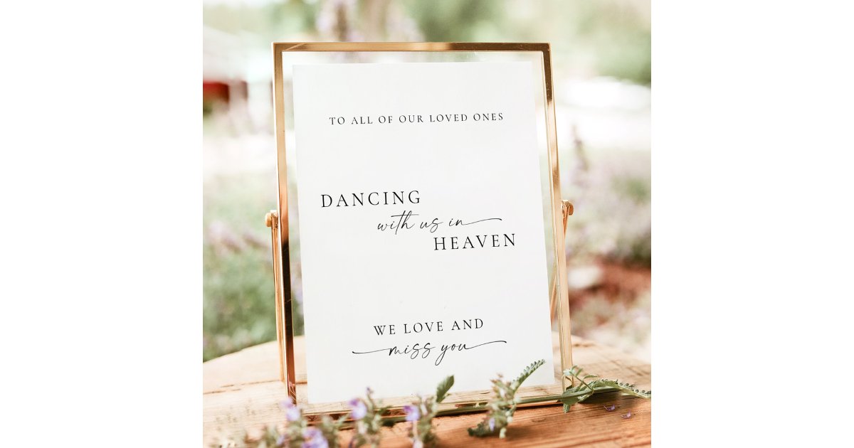Modern Dancing In Heaven Wedding Memorial Poster | Zazzle