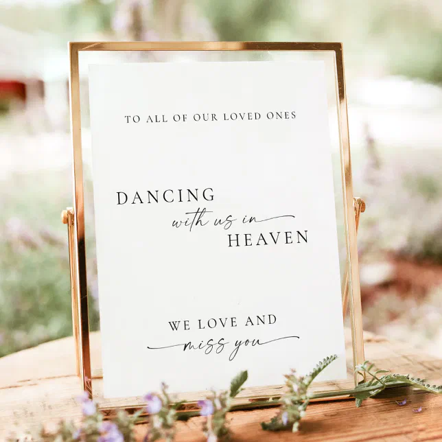Modern Dancing In Heaven Wedding Memorial Poster | Zazzle