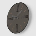 Modern Dark Brown with Black Trim Large Clock | Zazzle