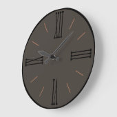 Modern Dark Brown with Black Trim Large Clock | Zazzle