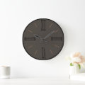 Modern Dark Brown with Black Trim Large Clock | Zazzle