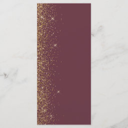 Modern Dark Burgundy Gold Glitter Edge Wedding Menu | Zazzle