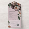 Modern Dark Flower Blossoms Soft Pink QR Code All In One Invitation ...