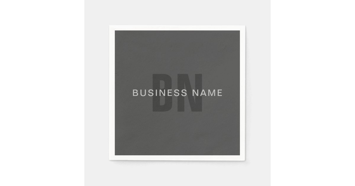Modern Dark Gray Editable Monogram Design Template Napkins | Zazzle