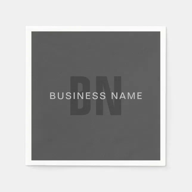 Modern Dark Gray Editable Monogram Design Template Napkins | Zazzle