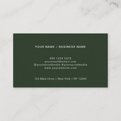 Modern Dark Green QR Code Logo Business Card | Zazzle