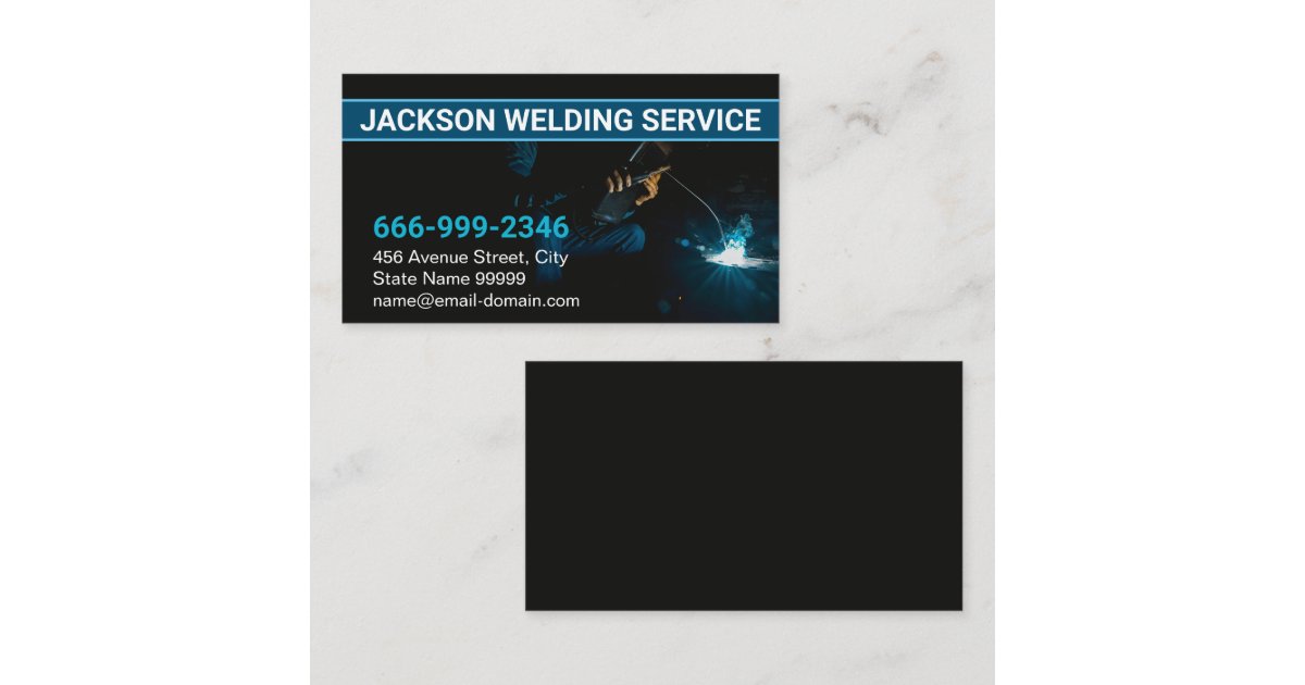 Modern Dark Grey Steel Welding Fabricator Welder Business Card | Zazzle