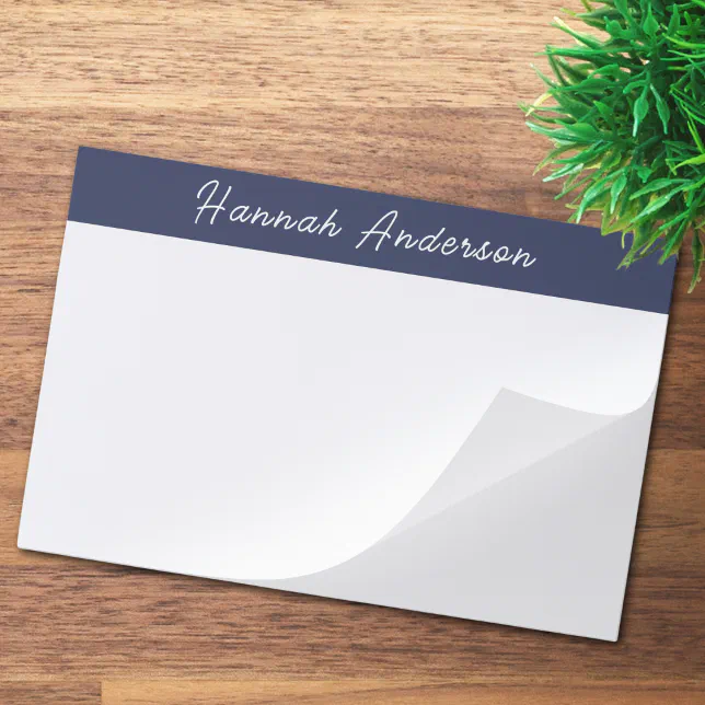 Modern Dark Purple Monogram Full Name Paper Pad | Zazzle