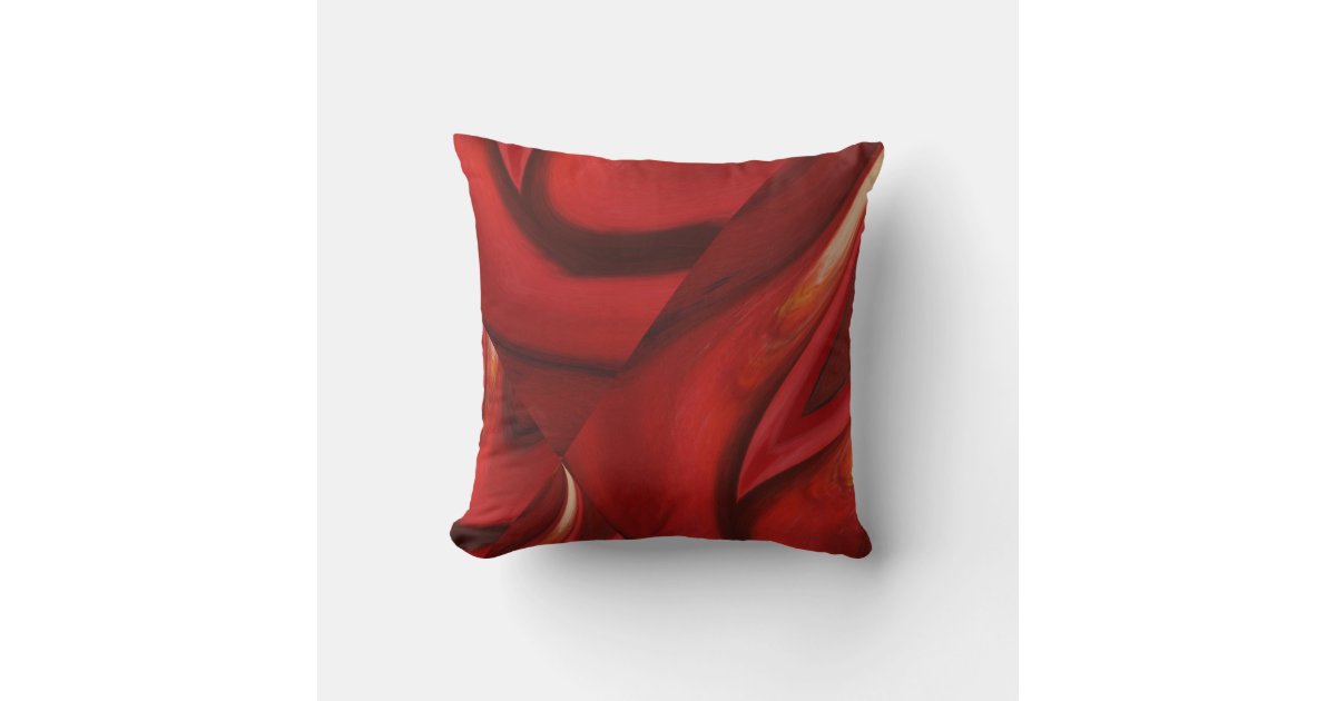Modern Dark Red Brow Abstract Throw Pillow | Zazzle