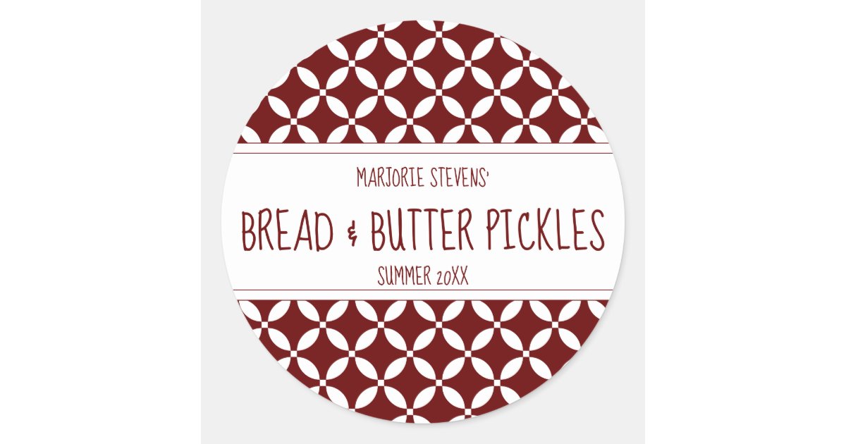 Modern Dark Red & White Canning Label | Zazzle