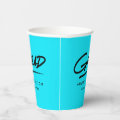 Modern Dashed Grad Turquoise Graduation Paper Cups | Zazzle