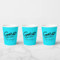 Modern Dashed Grad Turquoise Graduation Paper Cups | Zazzle