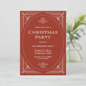 Modern Deco | Elegant Red Christmas Party Invitation | Zazzle