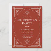 Modern Deco | Elegant Red Christmas Party Invitation | Zazzle