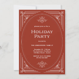 Modern Deco Elegant Red Holiday Party Invitation Zazzle