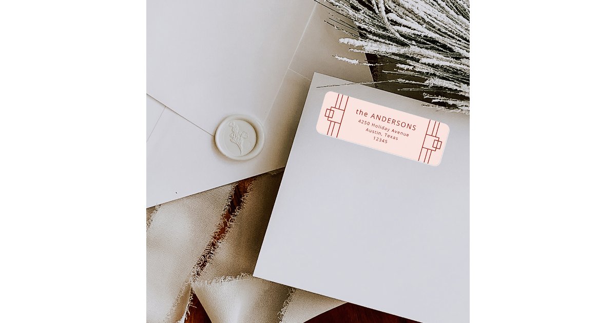 Modern Deco | Pink and Red Label | Zazzle