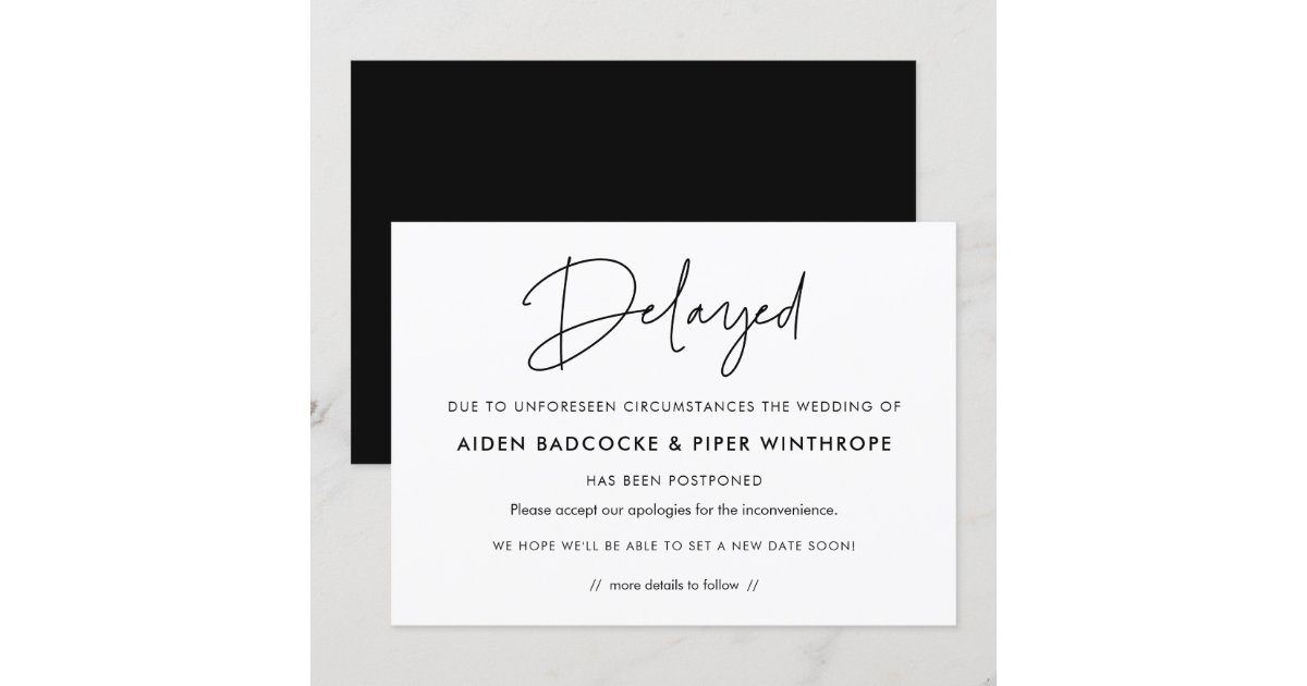 Modern delayed wedding announcement | Zazzle