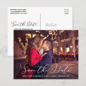 Modern Delicate Calligraphy Save The Date Photo Postcard | Zazzle
