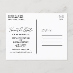Modern Delicate Calligraphy Save The Date Photo Postcard | Zazzle