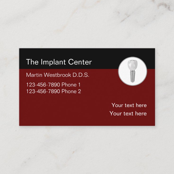 Modern Dental Implant Dentist Clinic Business Card | Zazzle