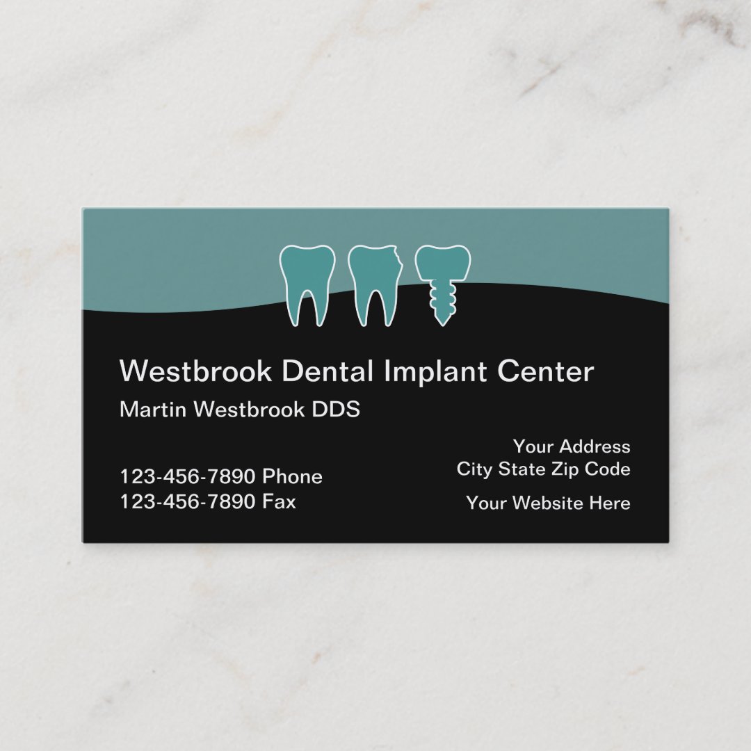 Modern Dental Implants Medical Business Cards | Zazzle