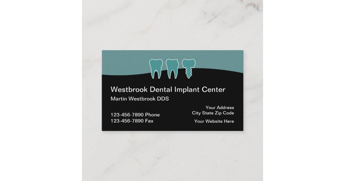 Modern Dental Implants Medical Business Cards | Zazzle