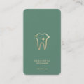 Modern Dentist Dental Dusty Teal Gold Tooth Business Card | Zazzle
