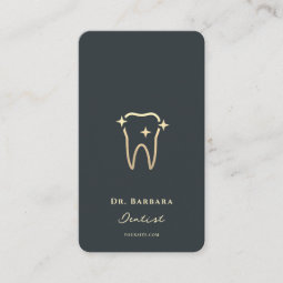 MODERN DENTIST ORTHODONTIST GOLD TOOTH BUSINESS CARD | Zazzle