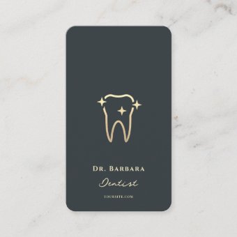 MODERN DENTIST ORTHODONTIST GOLD TOOTH BUSINESS CARD | Zazzle