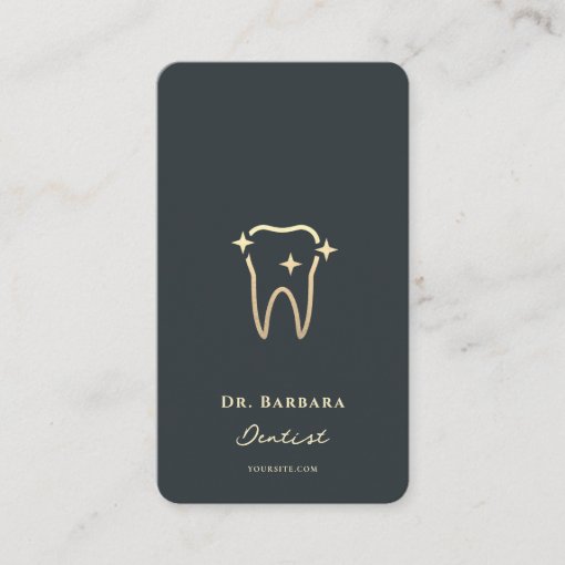 MODERN DENTIST ORTHODONTIST GOLD TOOTH BUSINESS CARD | Zazzle