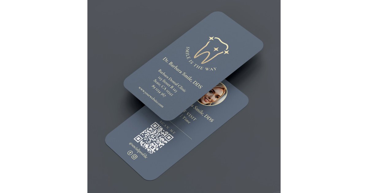 Modern Dentist Orthodontist Light Blue Grey Business Card | Zazzle