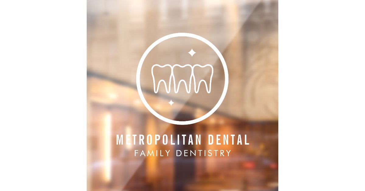 Modern Dentist Teeth White Logo Window Cling | Zazzle
