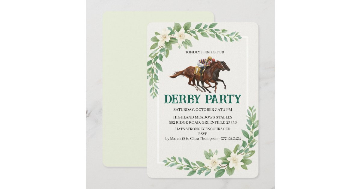Modern Derby Horse Racing Party Invitation | Zazzle