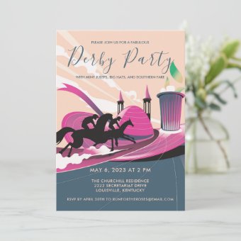 Modern Derby Party Art Deco Invitation | Zazzle